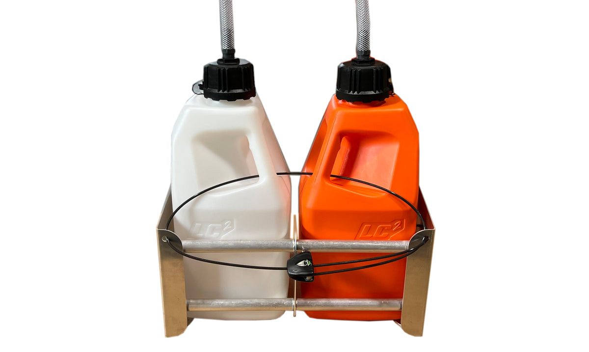Dual Fuel Jug Rack Floor Mount with Optional Lock - Karting Axle Tool ...